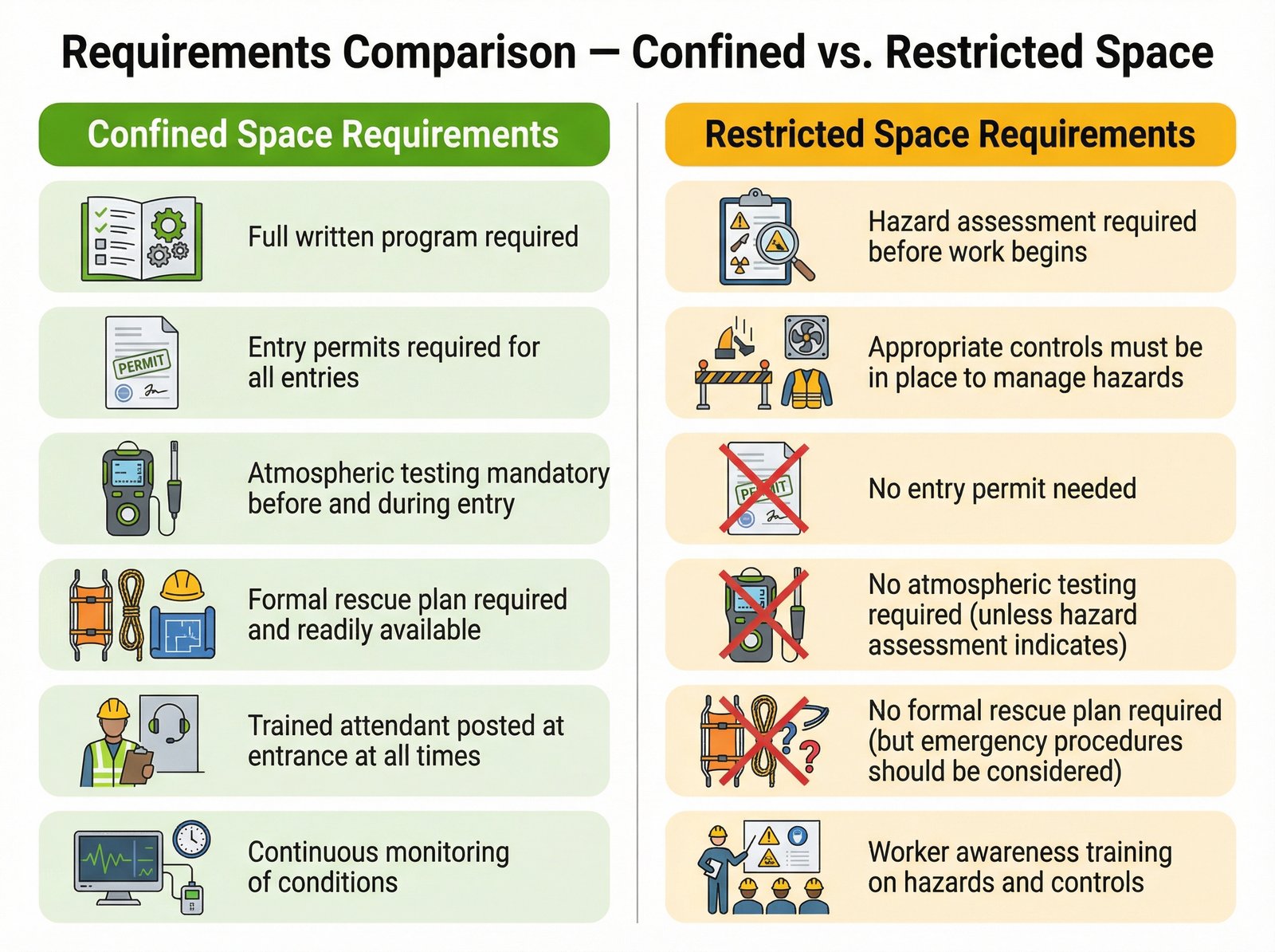 Confined Space vs Restricted Space